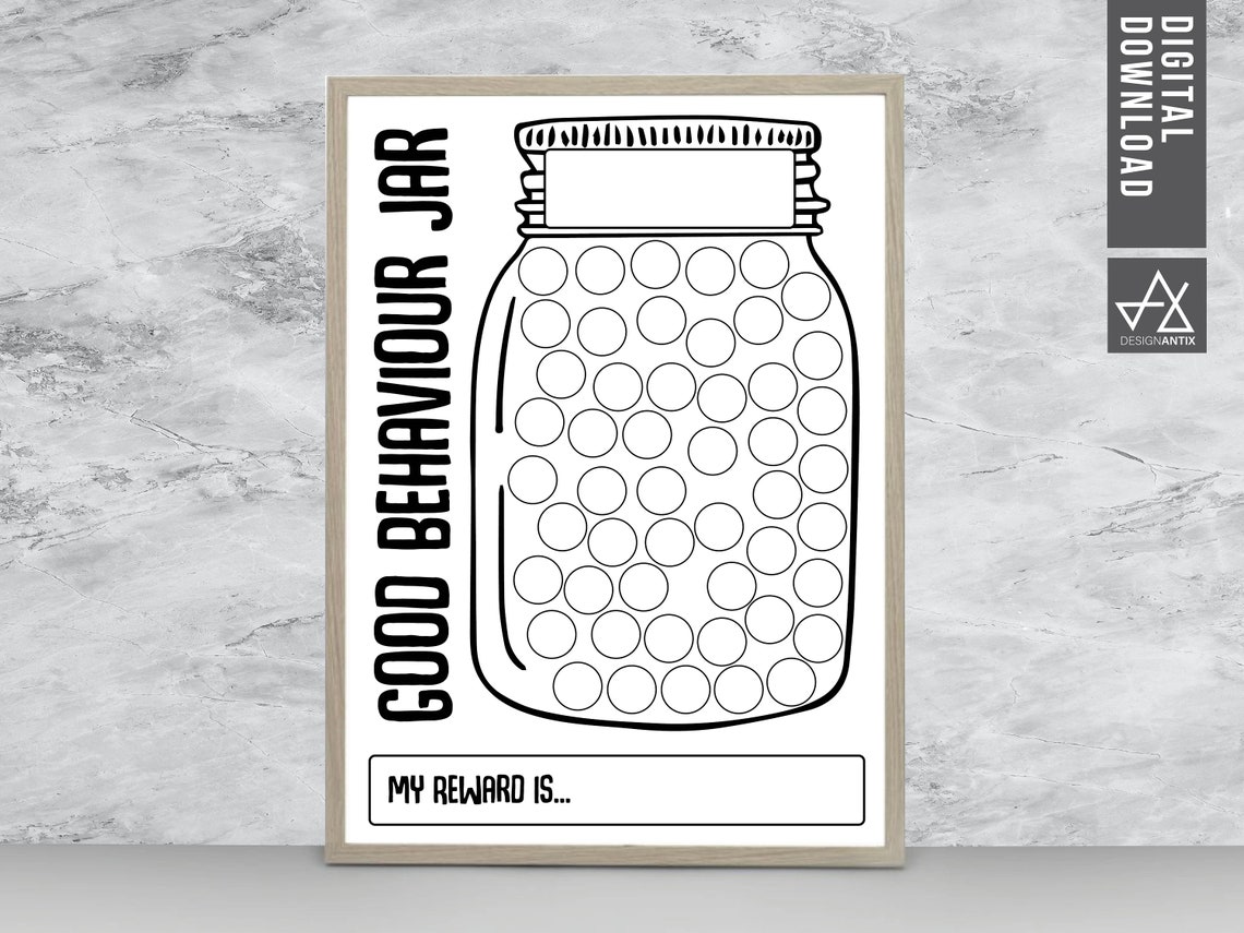 Fully Editable Good Behaviour Jar Template, ADHD Rewards Jar, Children ...
