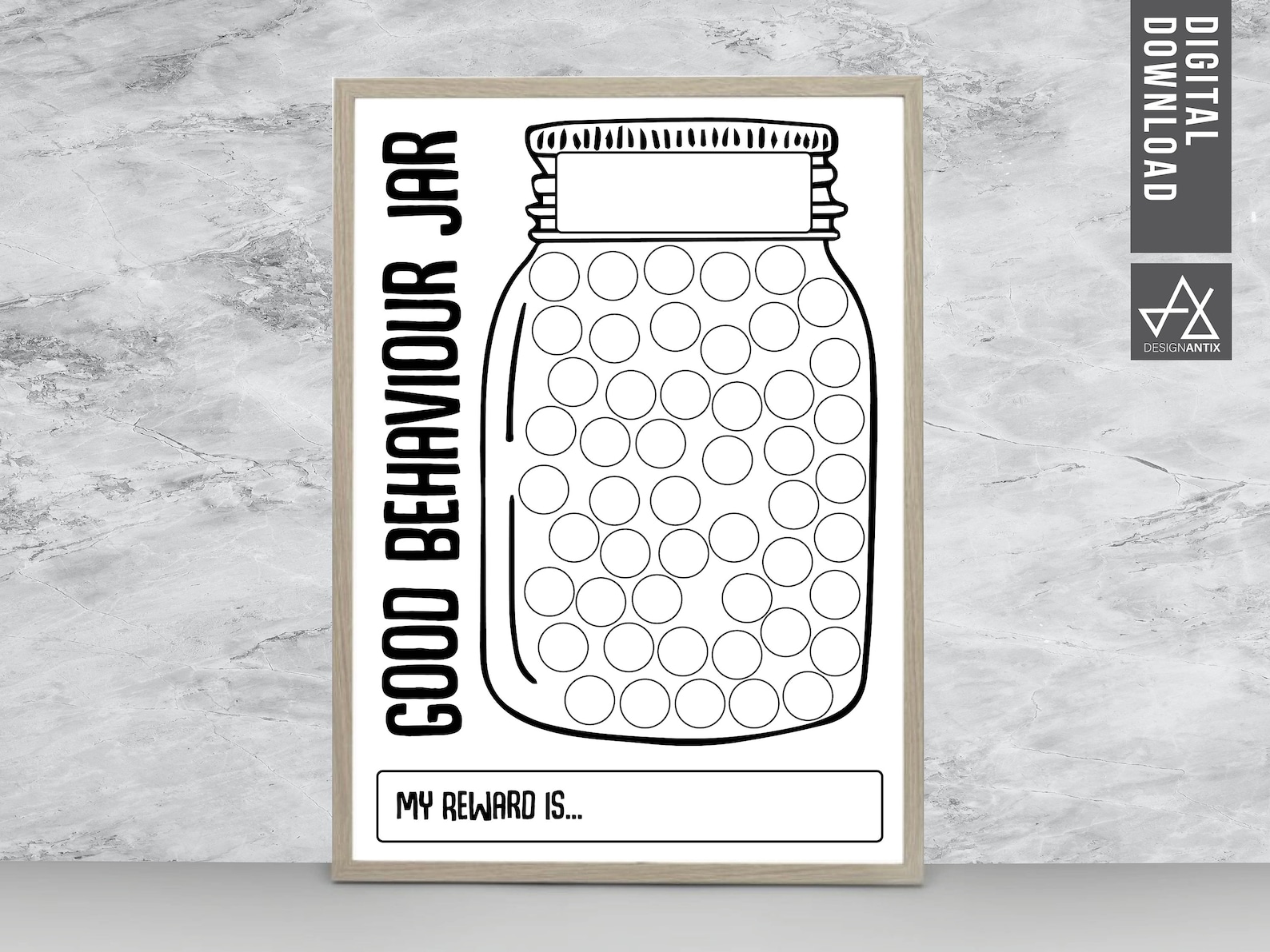 Fully Editable Good Behaviour Jar Template, ADHD Rewards Jar, Children ...