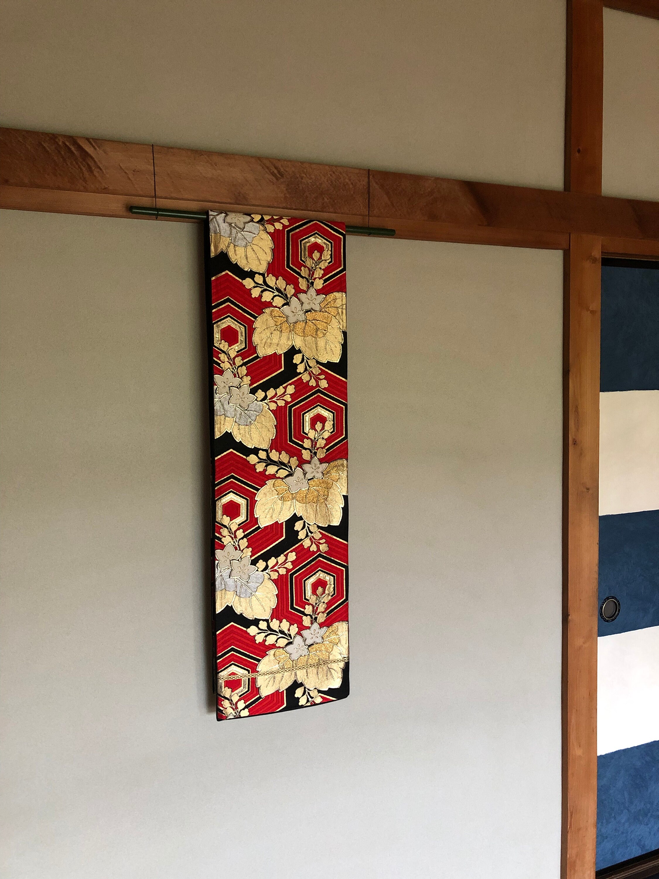 Vintage Obi / Red, Black and Gold Fukuro Obi formal Obi - Etsy