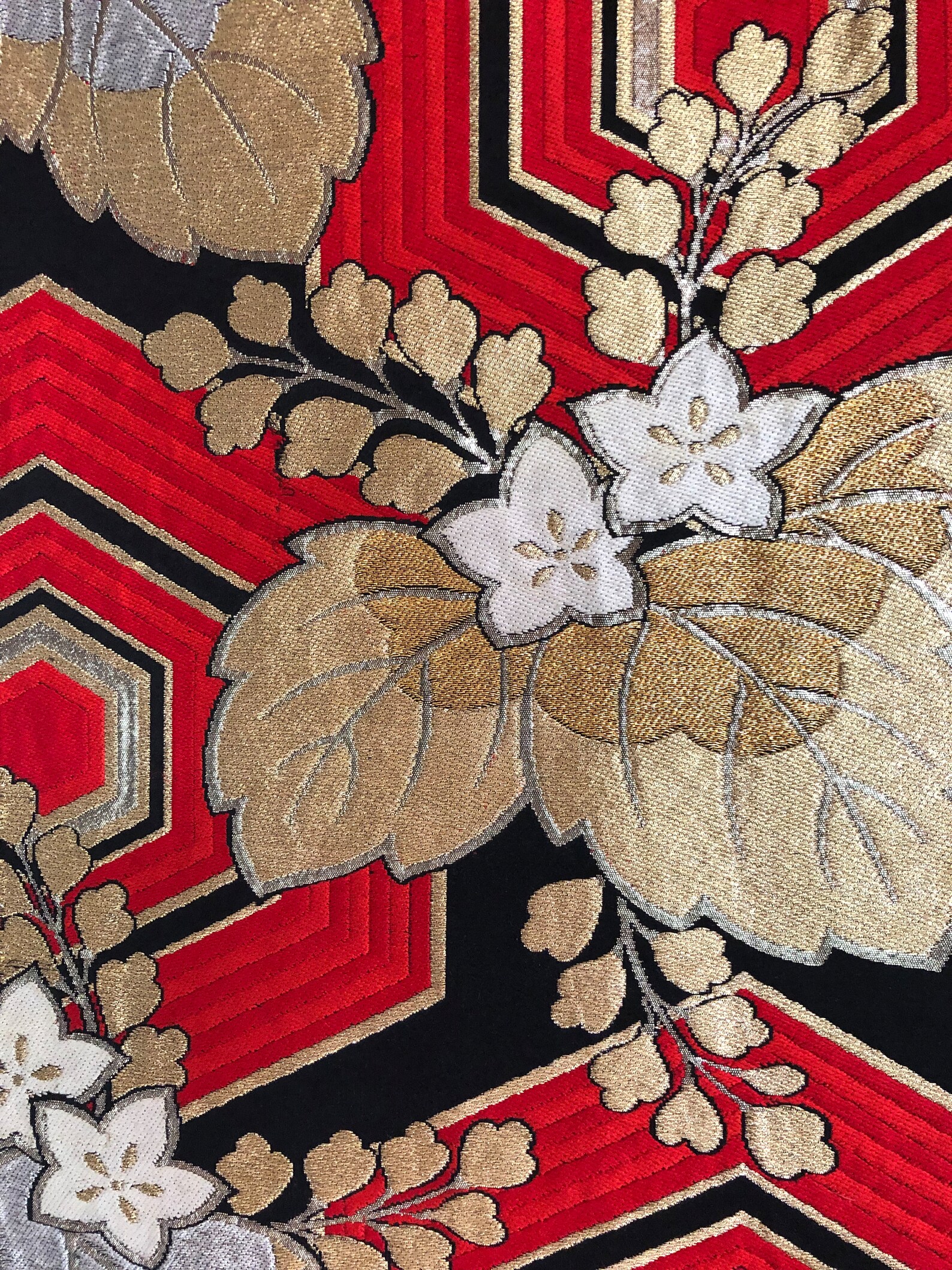 Vintage Obi / Red Black and Gold Fukuro Obi formal Obi - Etsy