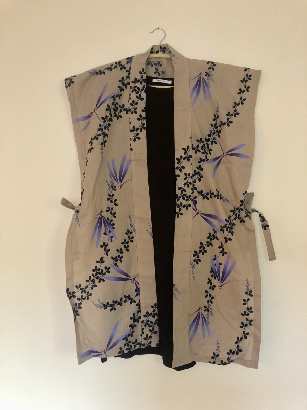 Upcycled Handmade One-of-a-kind Yukata Haori / Beige With Dragonfly ...