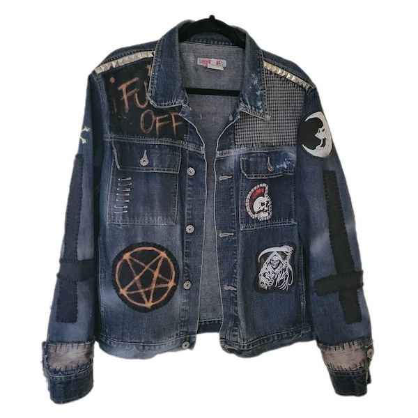 Grunge Denim Jacket - Etsy