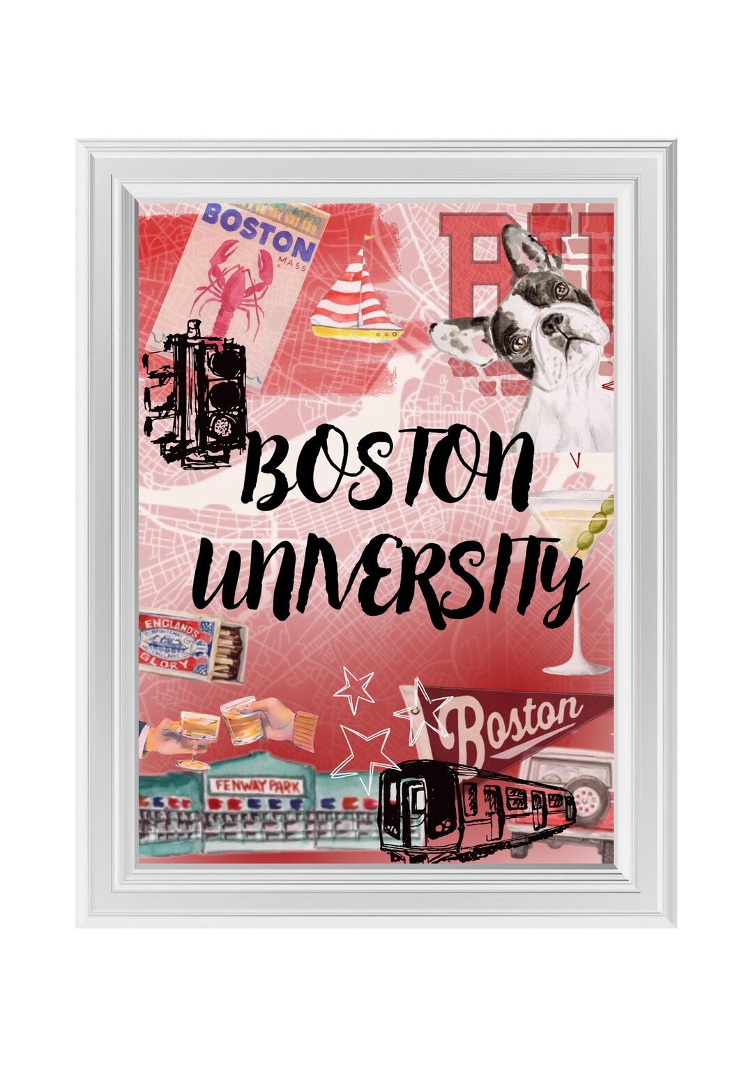 BOSTON UNIVERSITY College Poster - Etsy