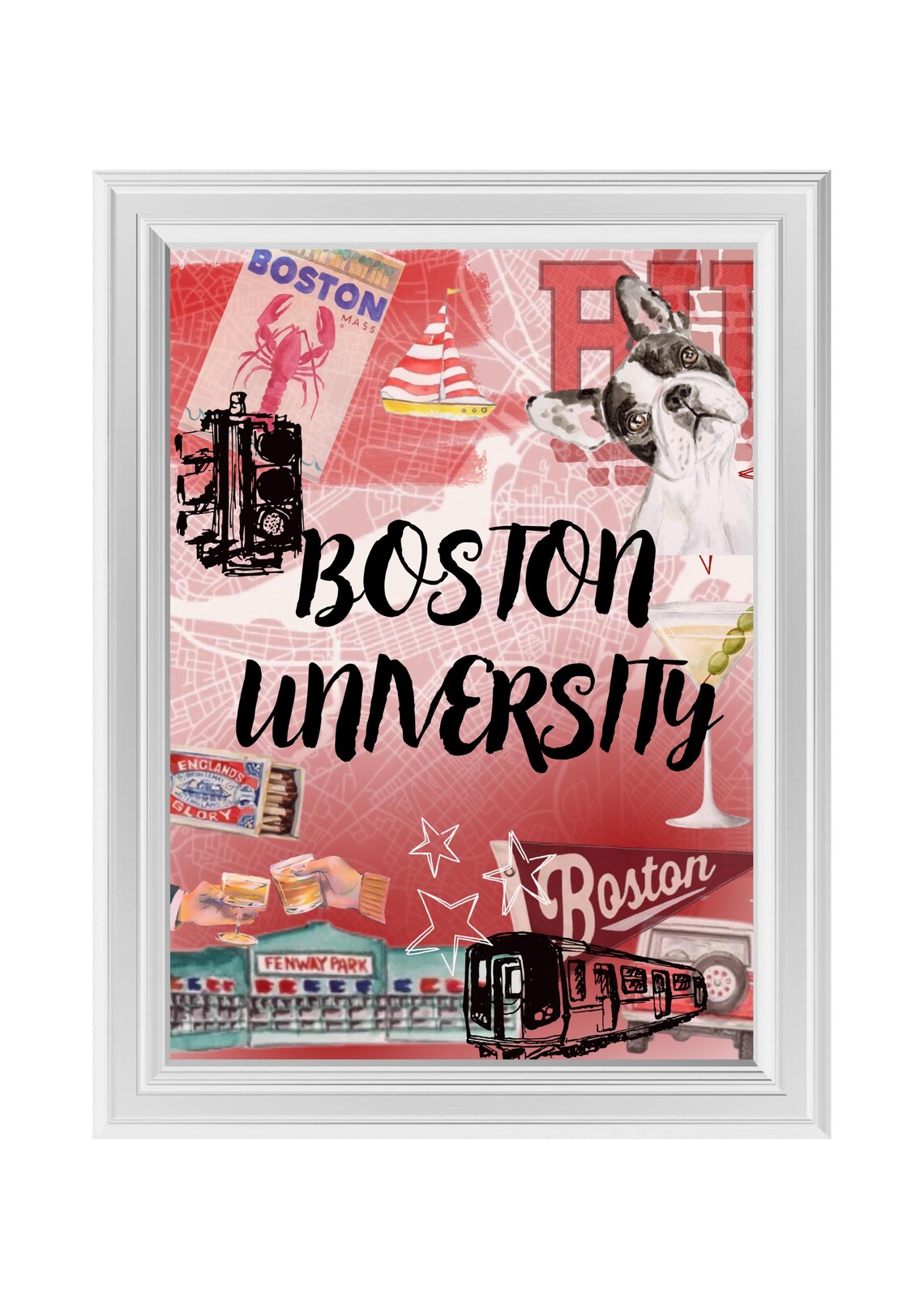 BOSTON UNIVERSITY College Poster - Etsy