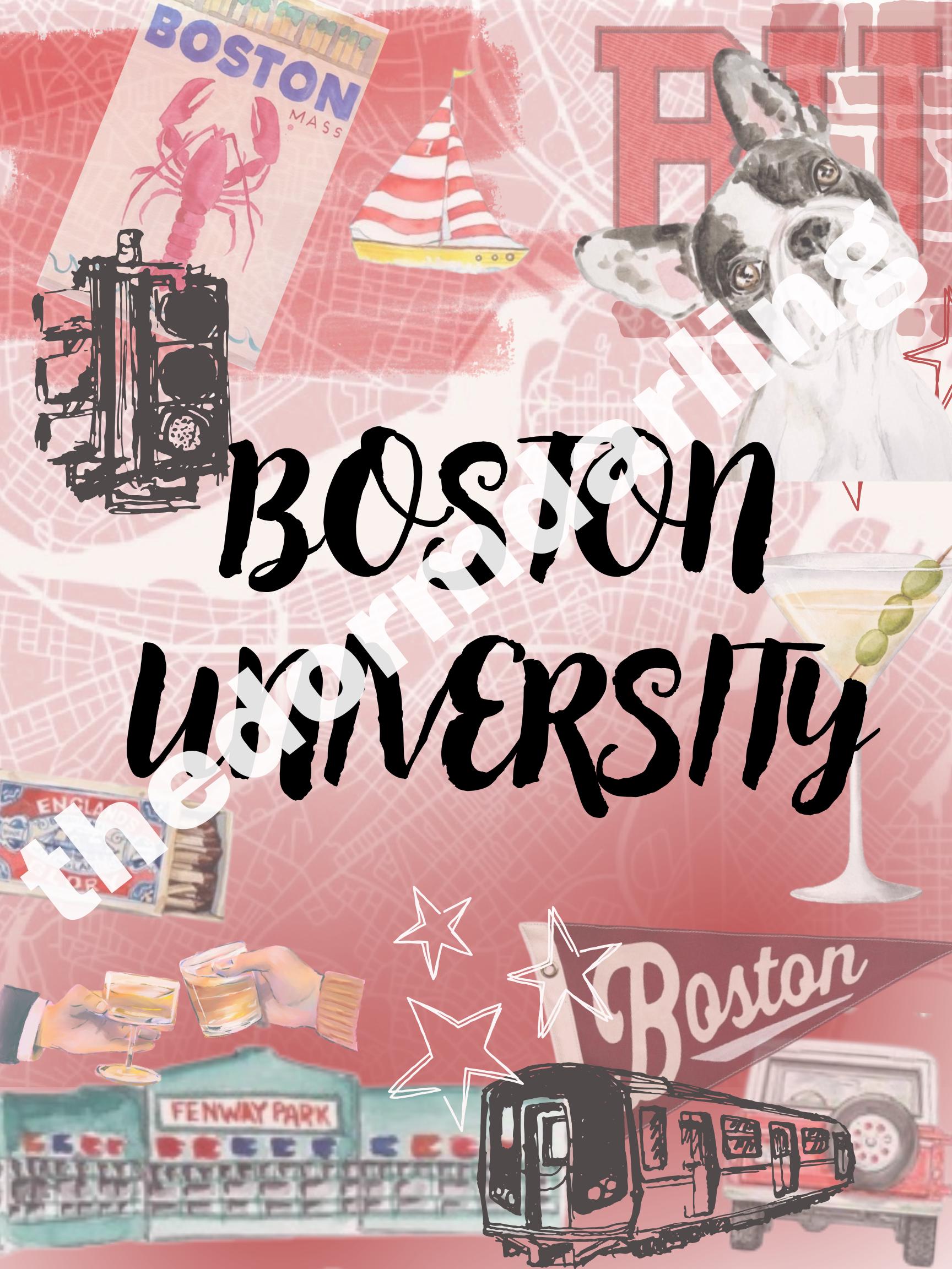 BOSTON UNIVERSITY College Poster - Etsy