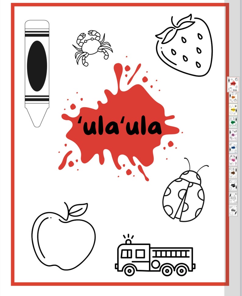 Colors in Hawaiian Coloring Pages - Etsy