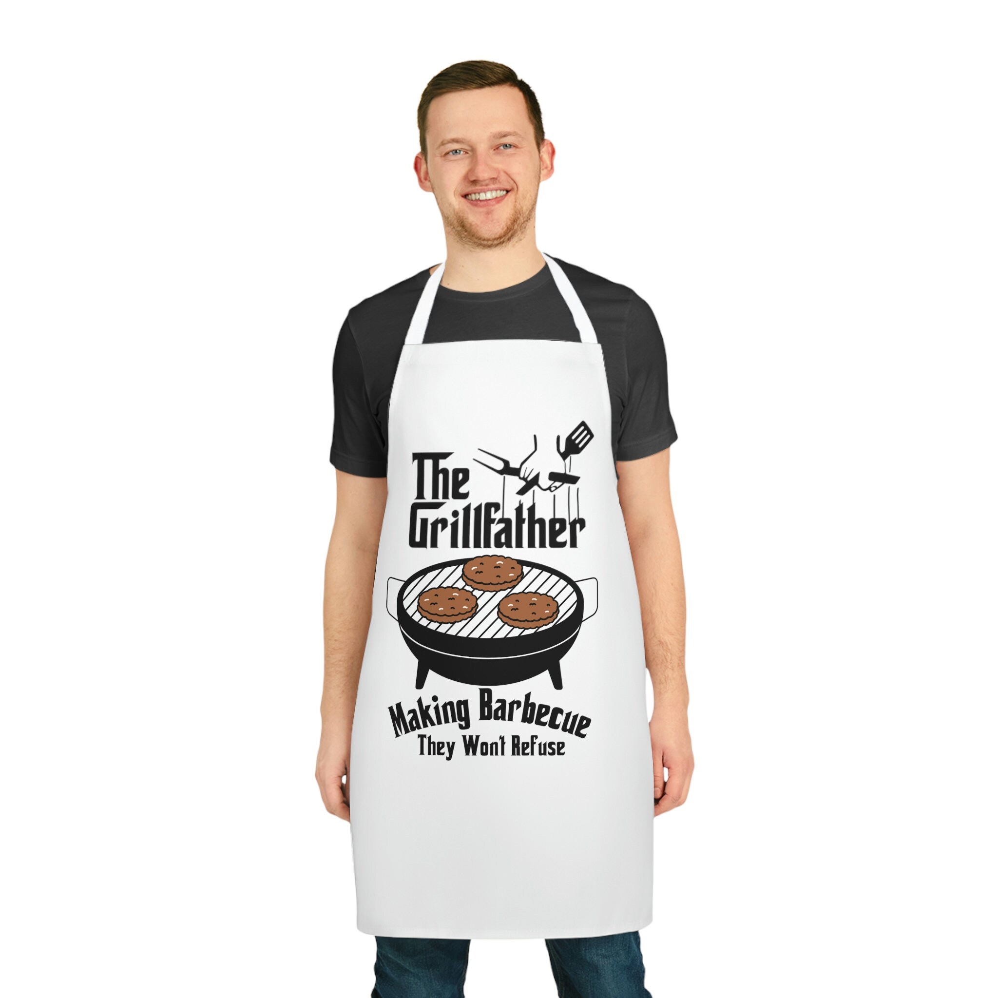 The Grill Father Apron, Funny Apron for Men, Gift for Kitchen Cook ...