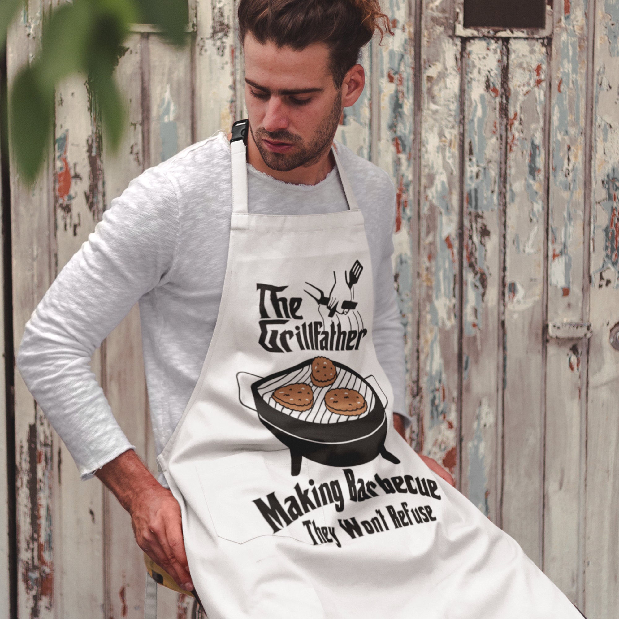 The Grill Father Apron Funny Apron for Men Gift for Kitchen - Etsy