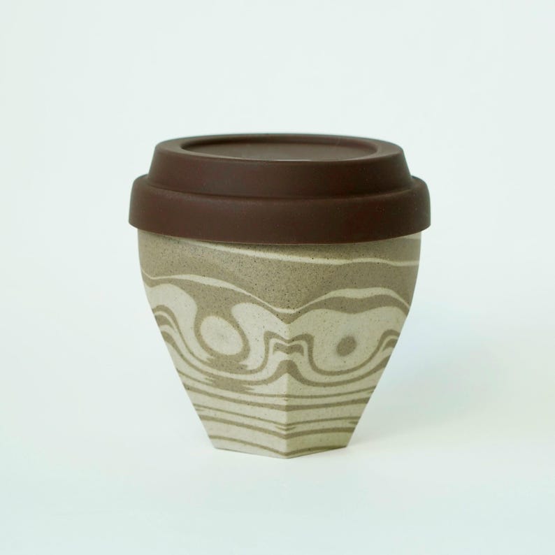 Insulated Ceramic Travel Mug With Silicone Lid, 5oz Ceramic Tumbler ...