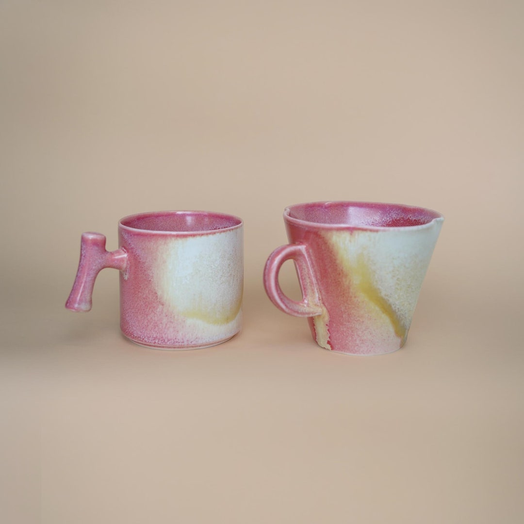 Coffee Mug With Handle, Mini Ceramic Mug,set of 2 Mug , Unique Coffee ...