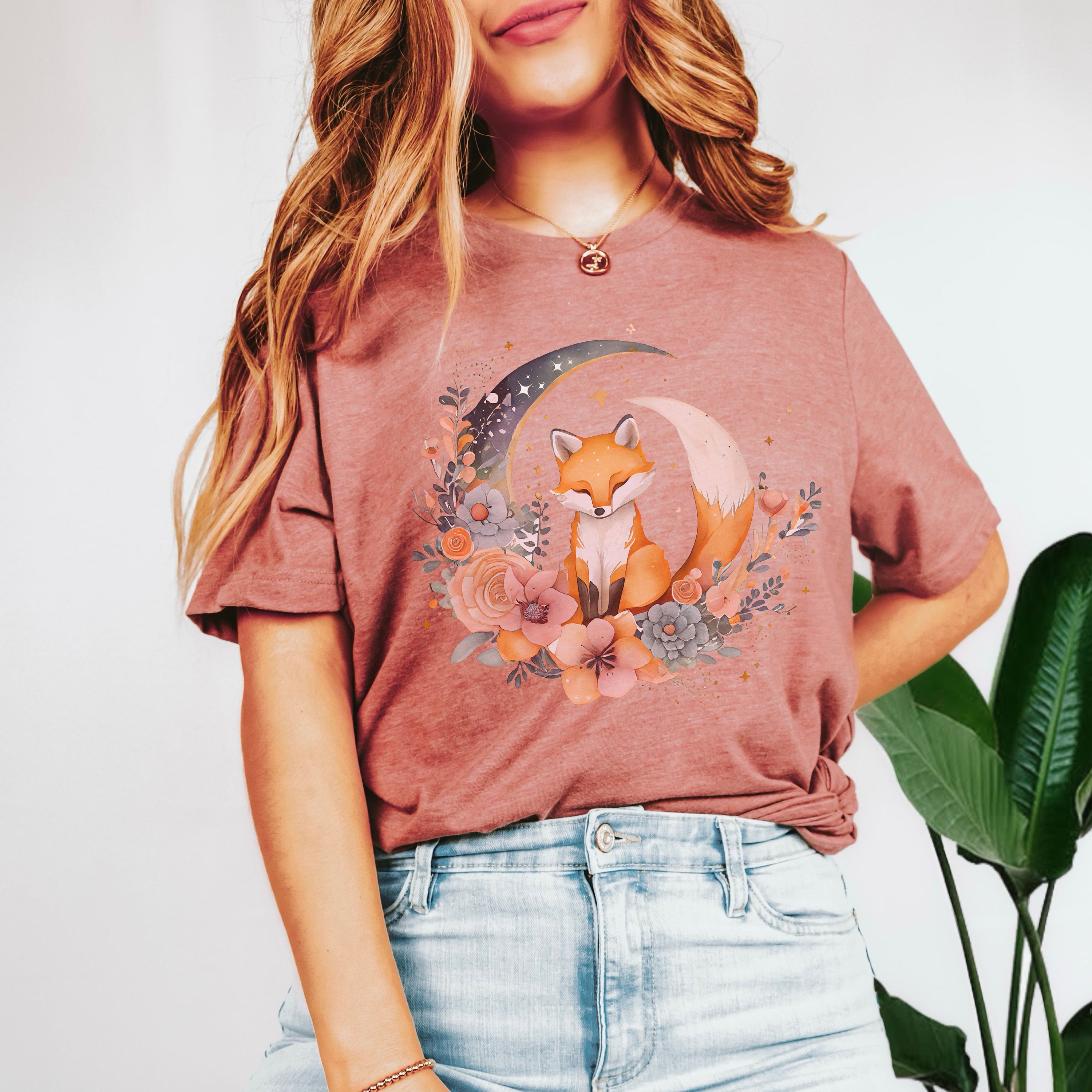 Cute Fox Shirt Fox Print Shirt Fox Lover Shirt Floral Fox - Etsy