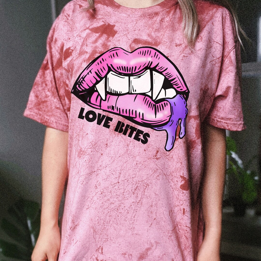 Pastel Goth Shirt, Funny Valentine's Shirt, Love Bites Tshirt, Pastel ...