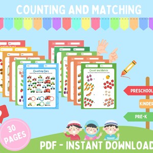 Counting Matching Learn to Count Numbers Preschool - Etsy
