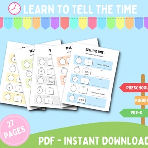 Learn to Tell Time Activity Telling Time Printable Preschool ...