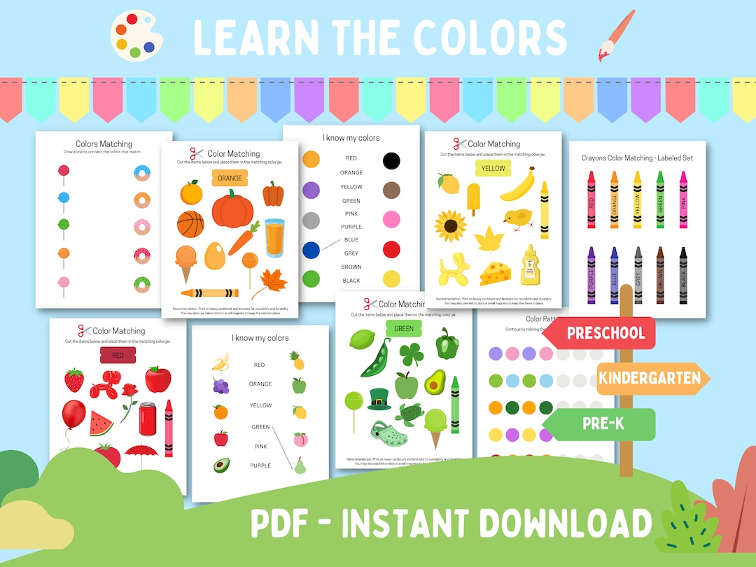 Preschool Pre-k + Kindergarten Learning Printable | Learn the Colors ...