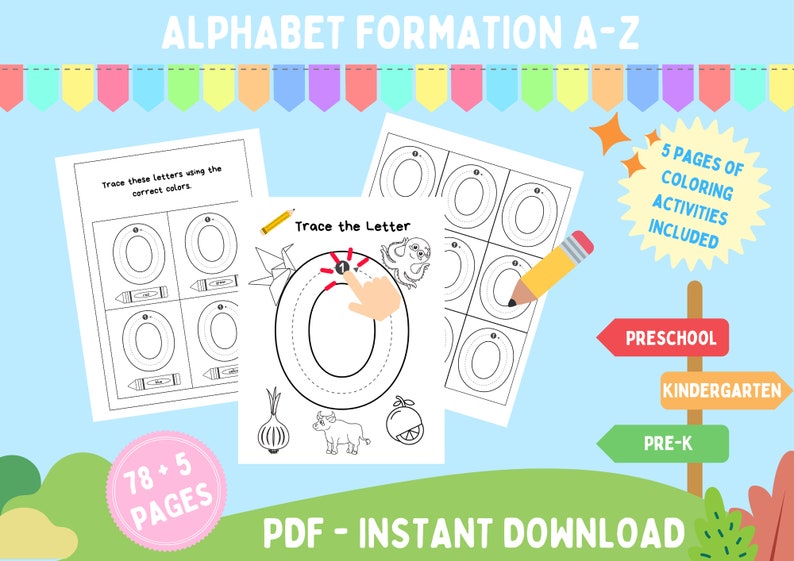 Learn the Alphabet Preschool Kindergarten Homeschool - Etsy