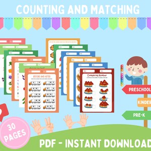 Counting Matching Learn to Count Numbers Preschool - Etsy
