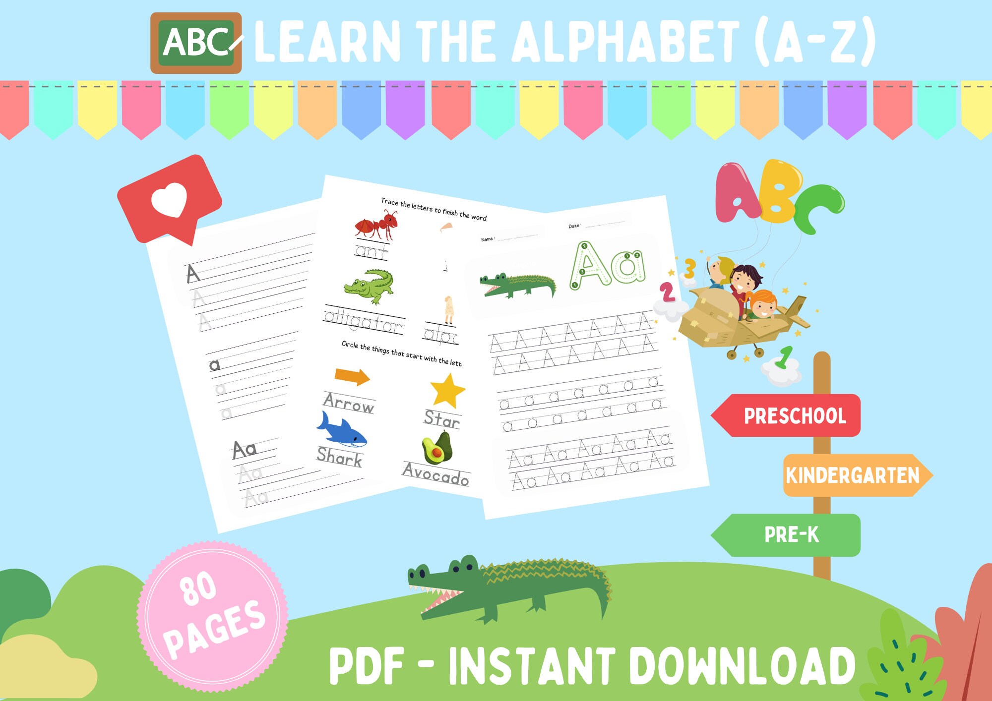 Alphabet Letters Tracing Worksheet Handwriting Practice Preschool ...