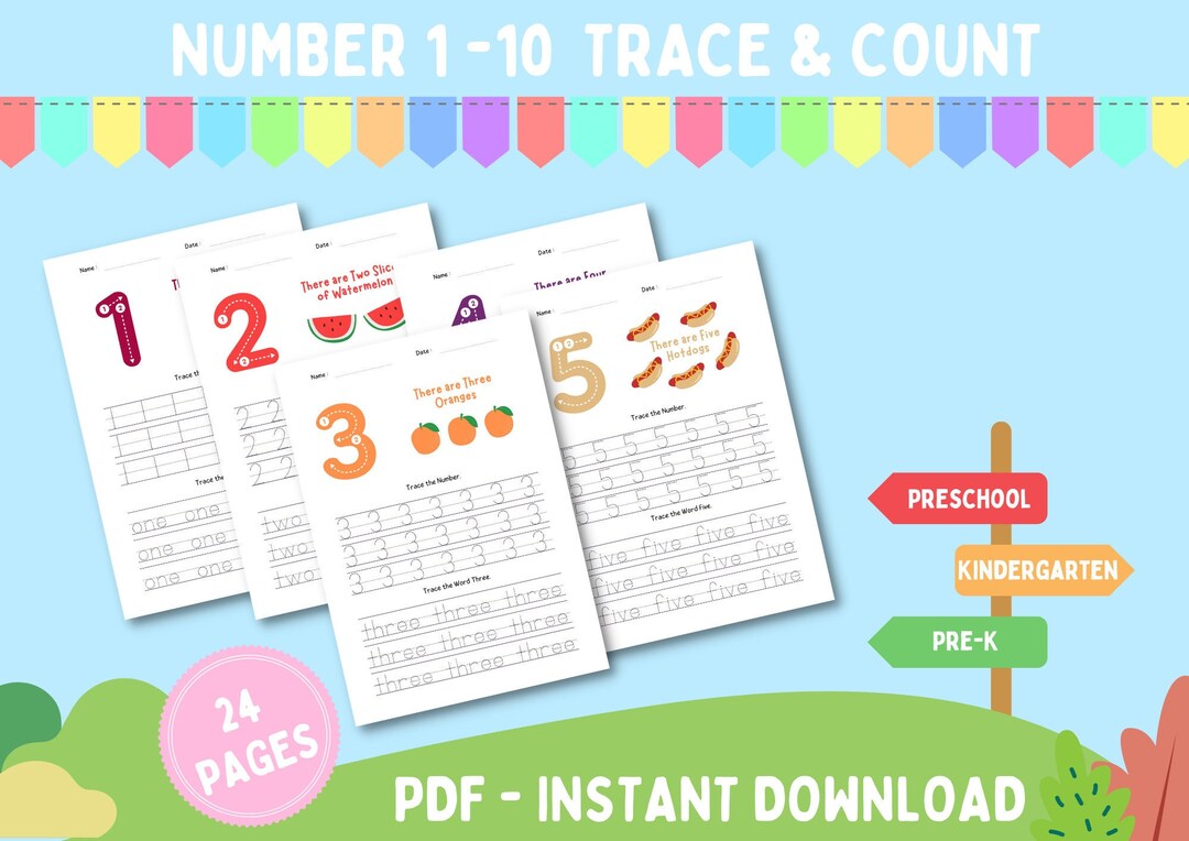 Learn to Count Learn Numbers Preschool Printable - Etsy