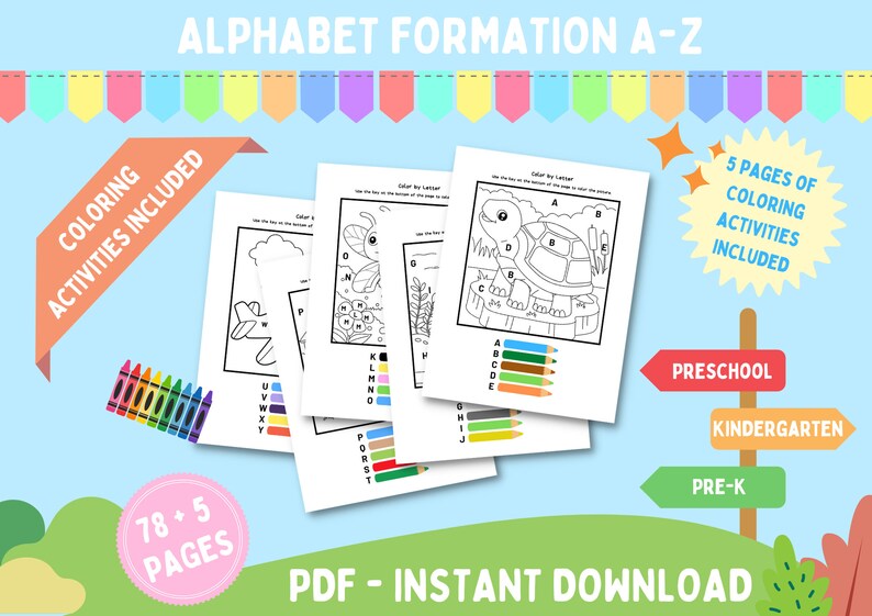 Learn the Alphabet Preschool Kindergarten Homeschool - Etsy