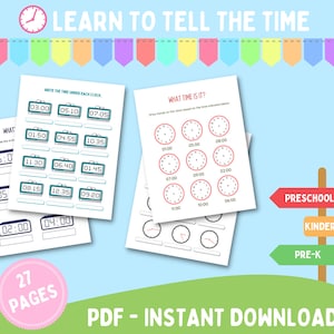 Learn to Tell Time Activity Telling Time Printable Preschool ...