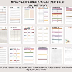 School Teacher Planner Printable Calendar 2025 Colourful Monthly ...