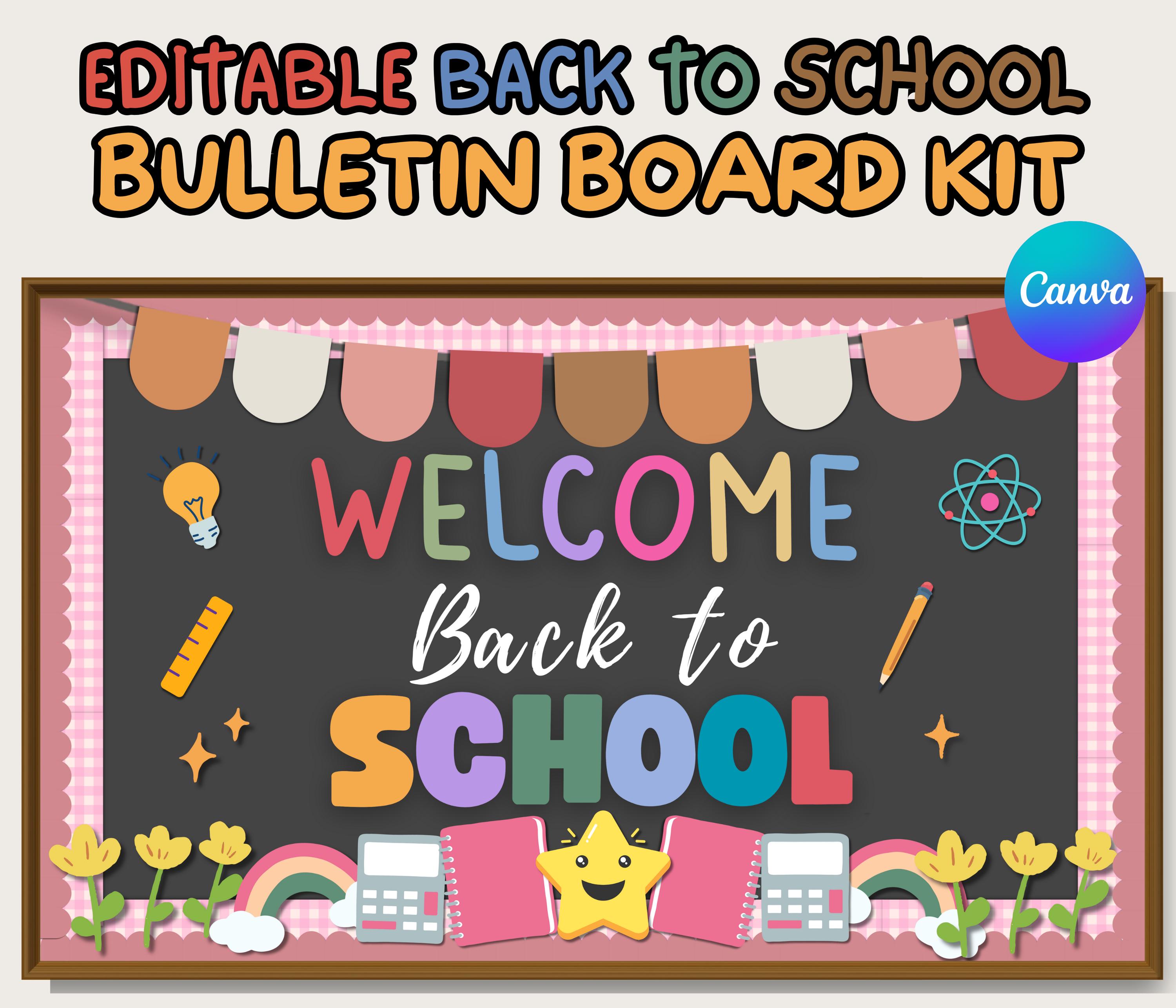 Welcome Back to School Editable Classroom Bulletin Board Kit Cute ...