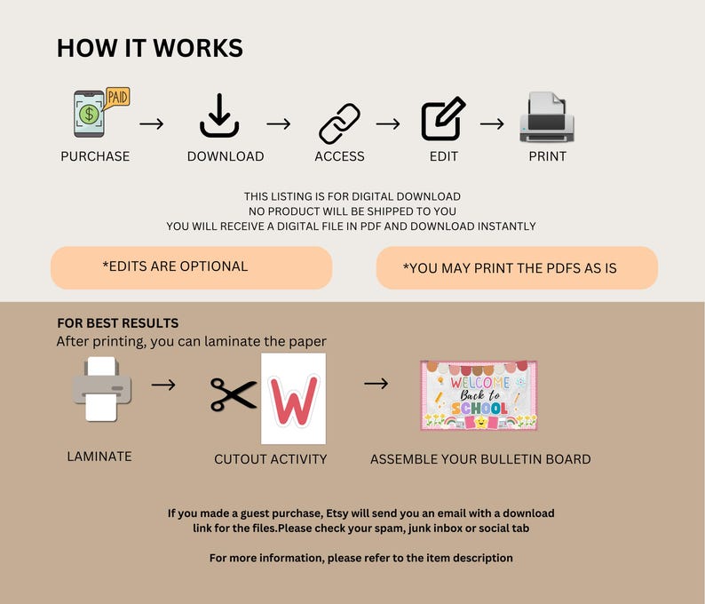 Welcome Back to School Editable Classroom Bulletin Board Kit Cute ...