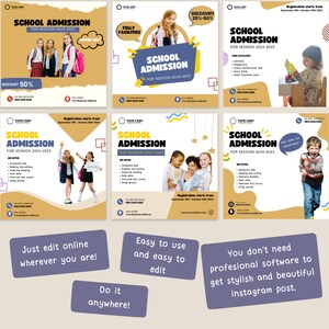 Editable School Education Admission Marketing Instagram Post Template ...
