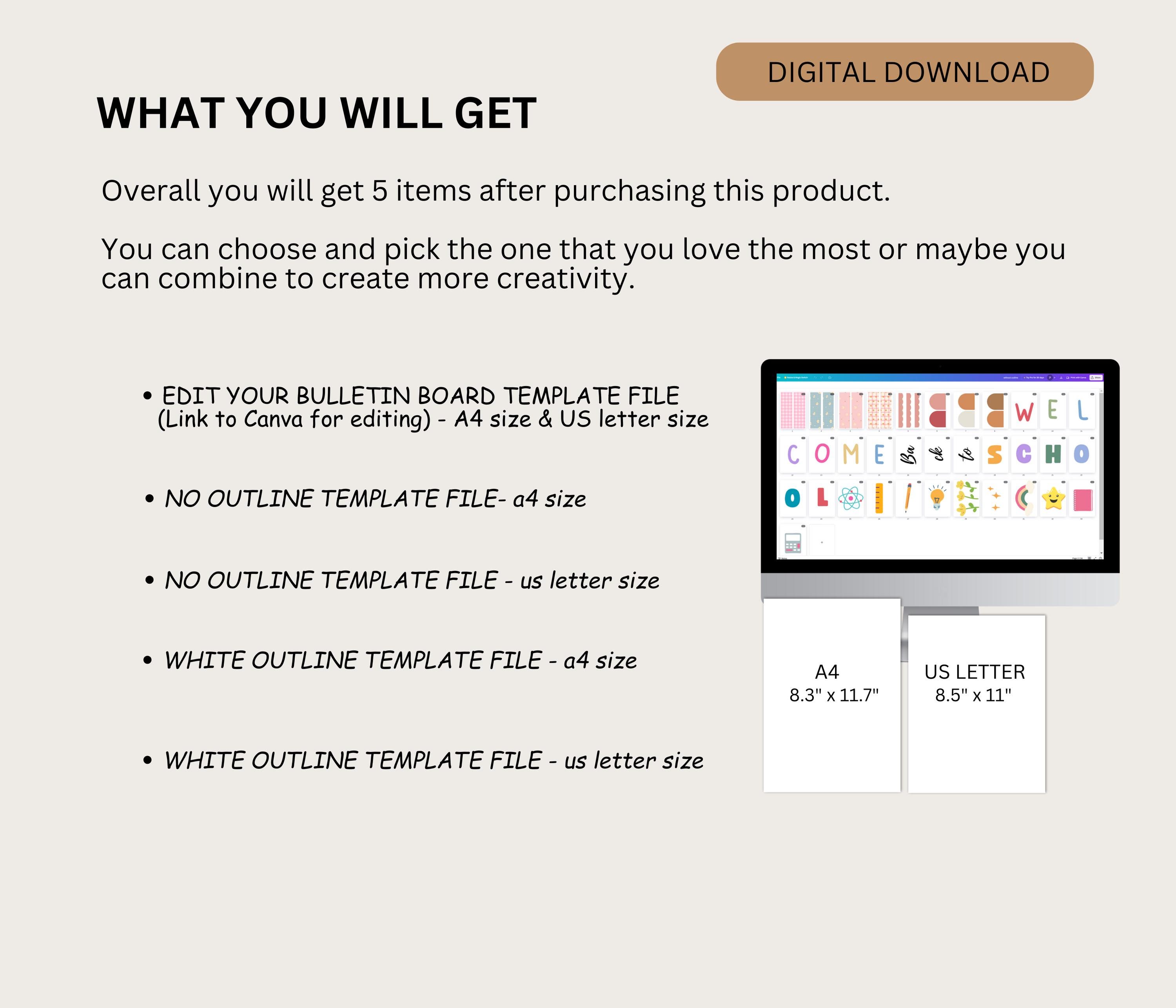 Welcome Back to School Editable Classroom Bulletin Board Kit Cute ...