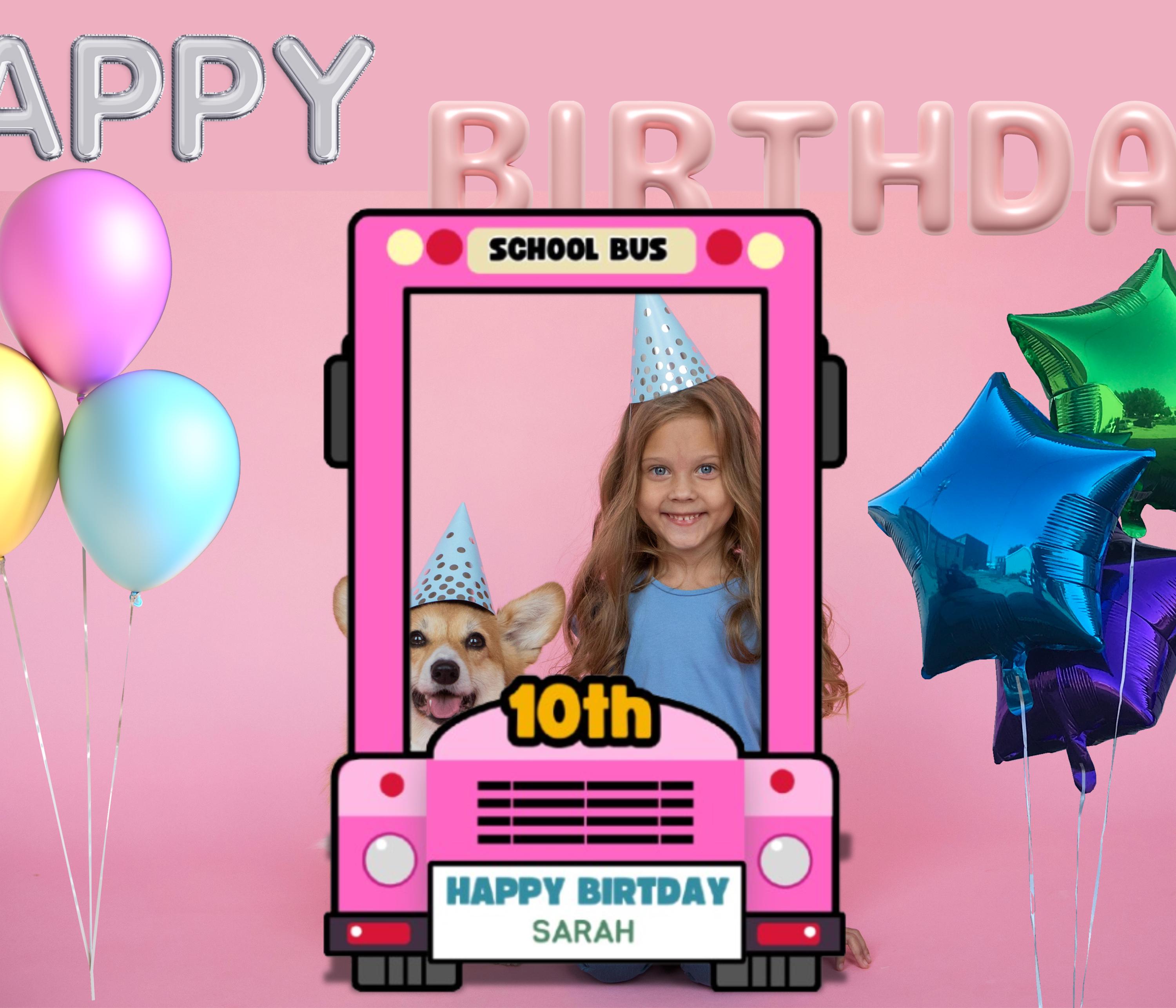 Back to School Photo Frame Editable in Canva, First Day of School Photo ...