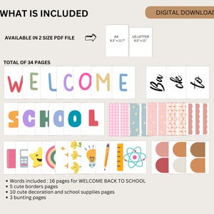 Welcome Back to School Editable Classroom Bulletin Board Kit Cute ...
