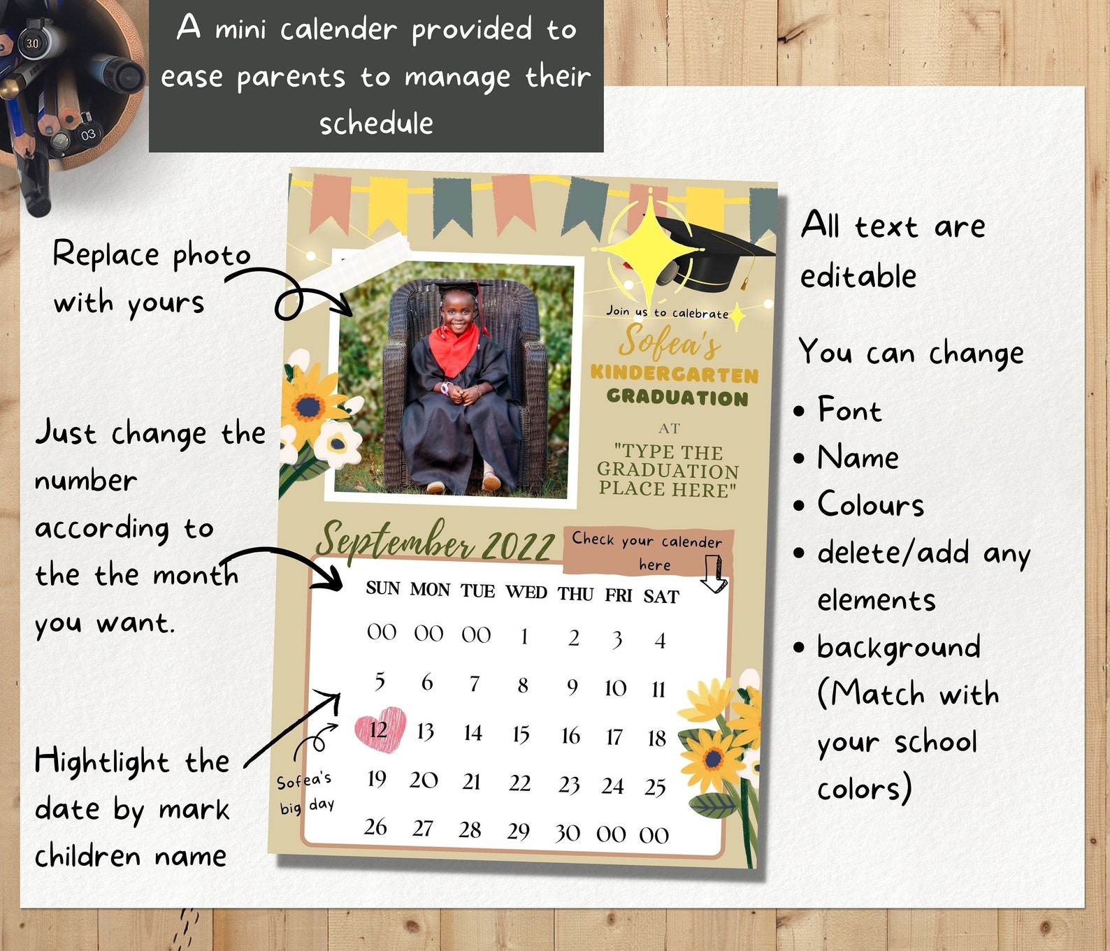 Kindergarten Graduation Invitation Templates, Preschool Graduation ...