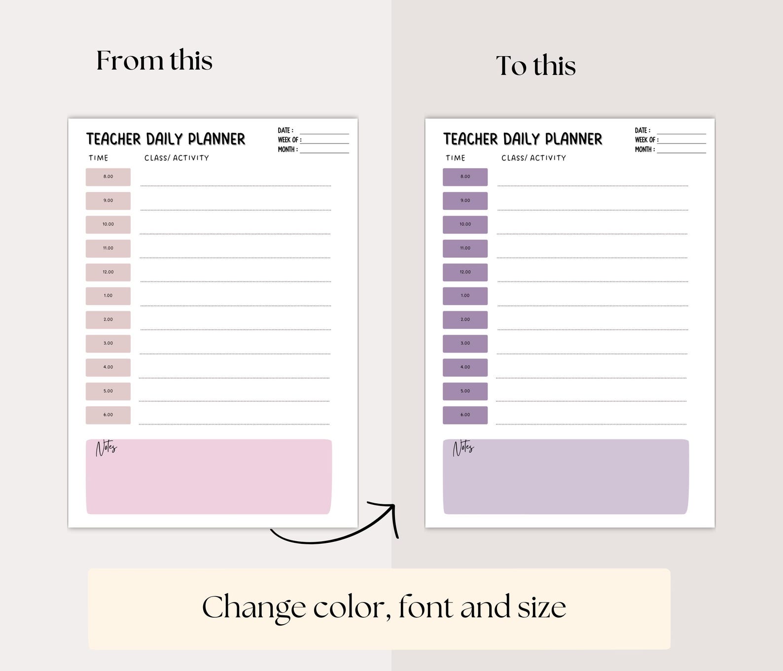 School Teacher Planner Printable Calendar 2025 Colourful Monthly ...