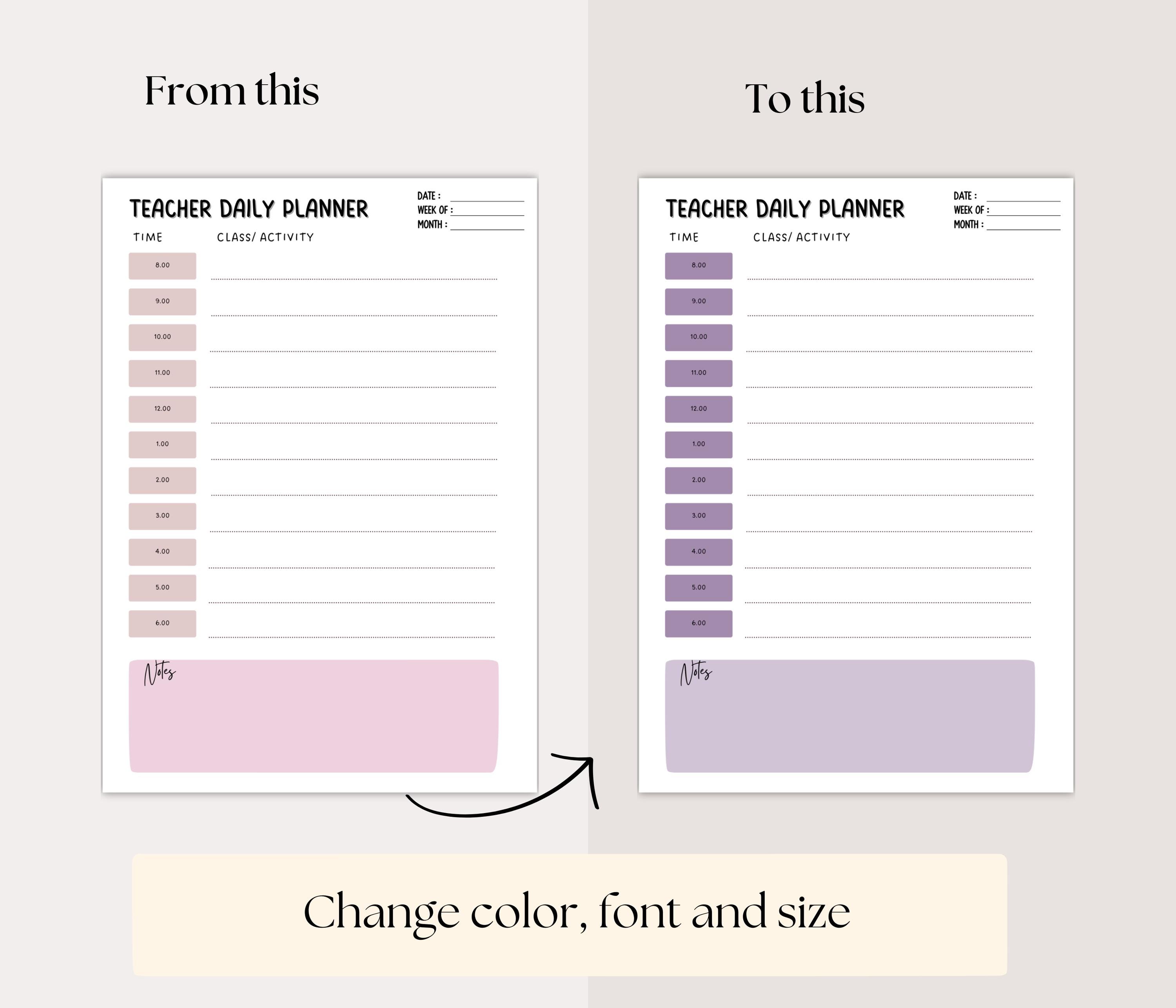 School Teacher Planner Printable Calendar 2025 Colourful Monthly ...