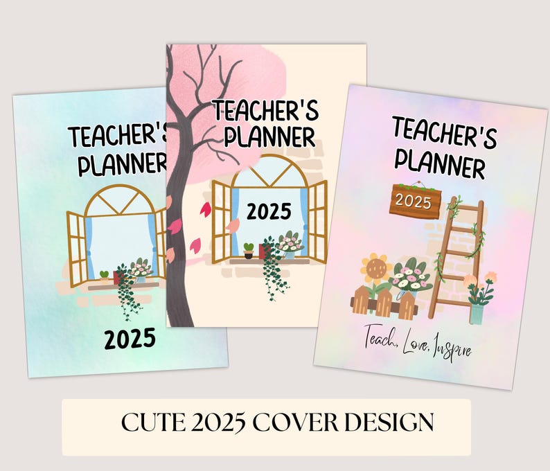 School Teacher Planner Printable Calendar 2025 Colourful Monthly ...