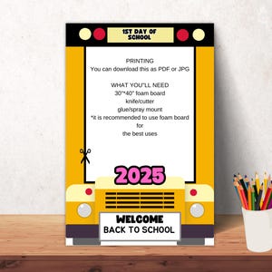 Back to School Photo Frame Editable in Canva, First Day of School Photo ...