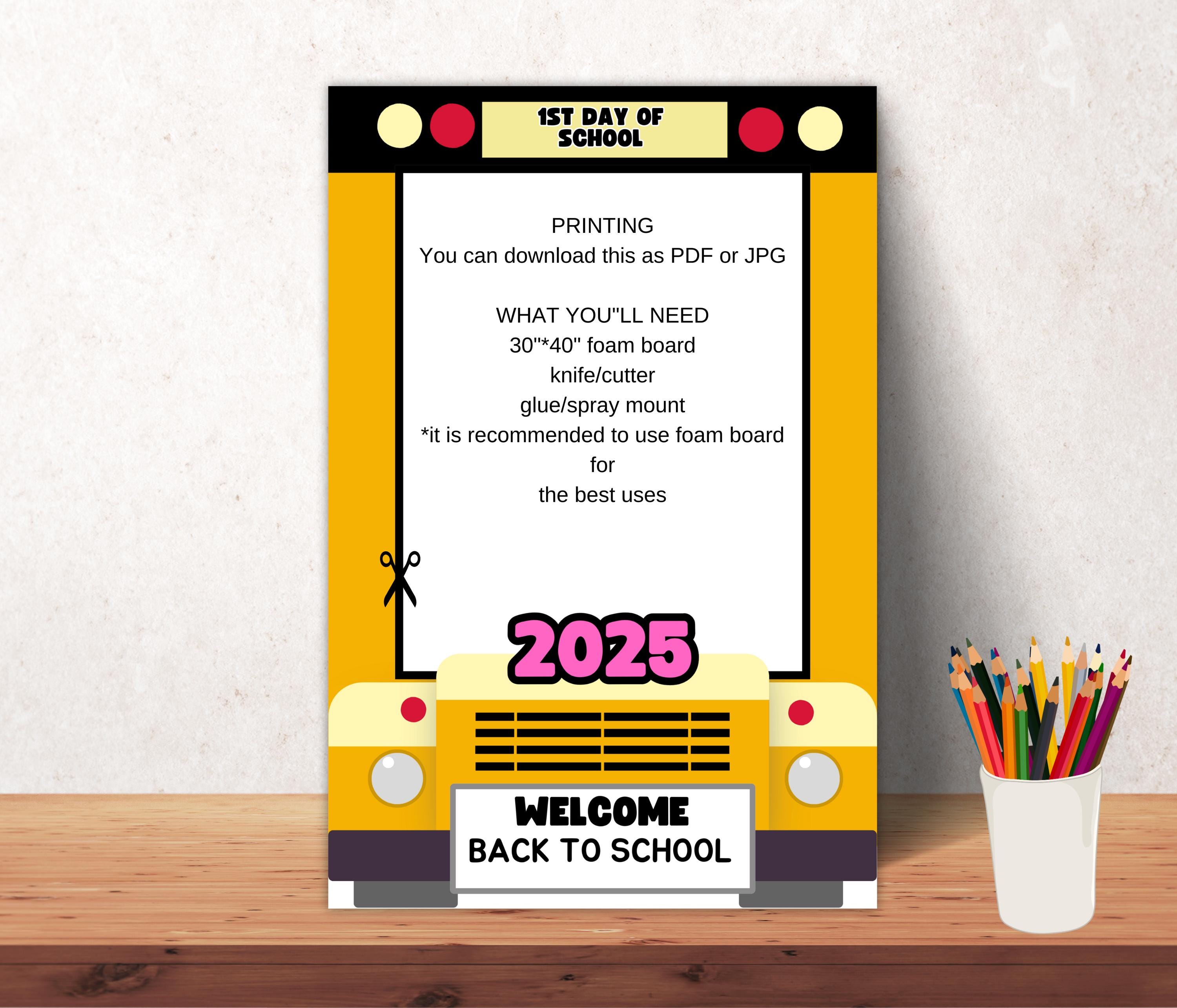 Back to School Photo Frame Editable in Canva, First Day of School Photo ...