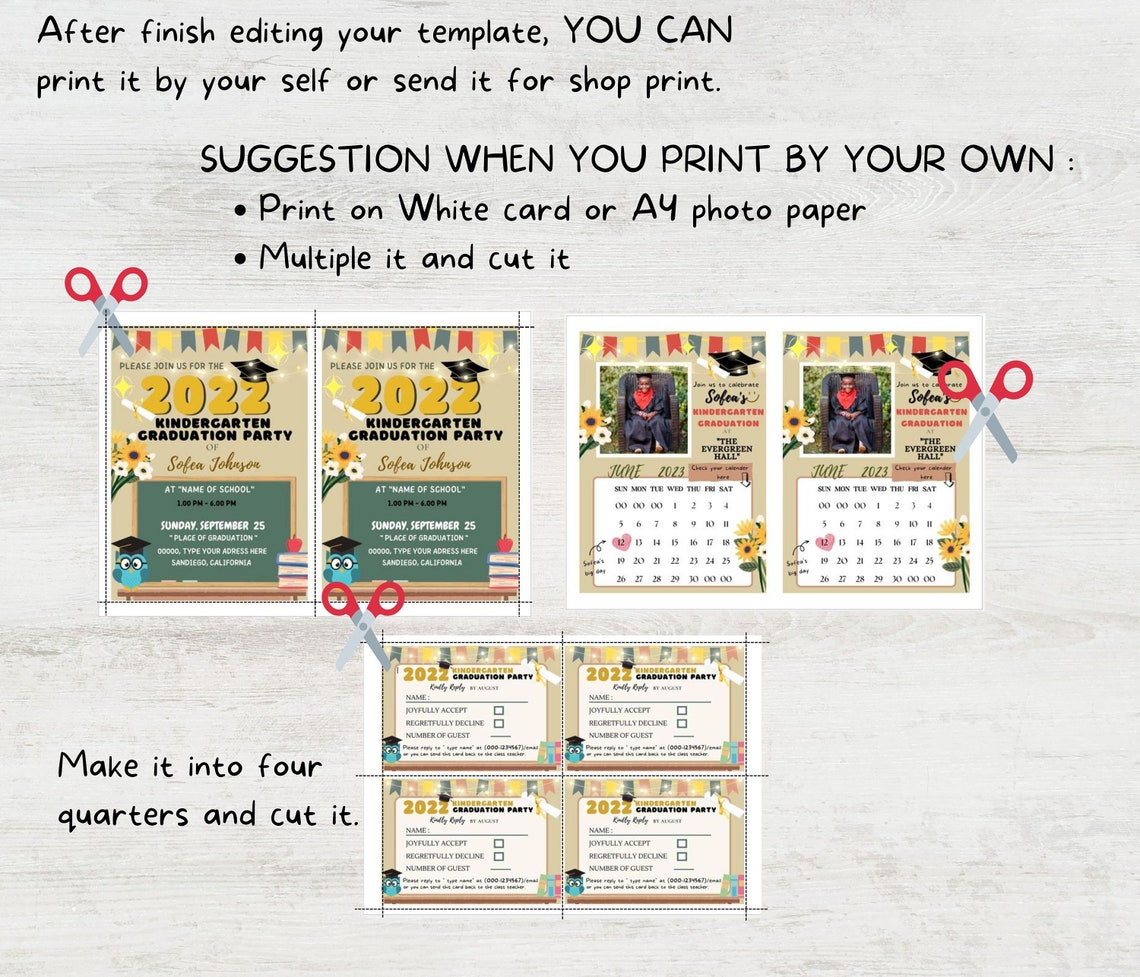 Kindergarten Graduation Invitation Templates, Preschool Graduation ...