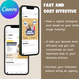 Editable School Education Admission Marketing Instagram Post Template ...