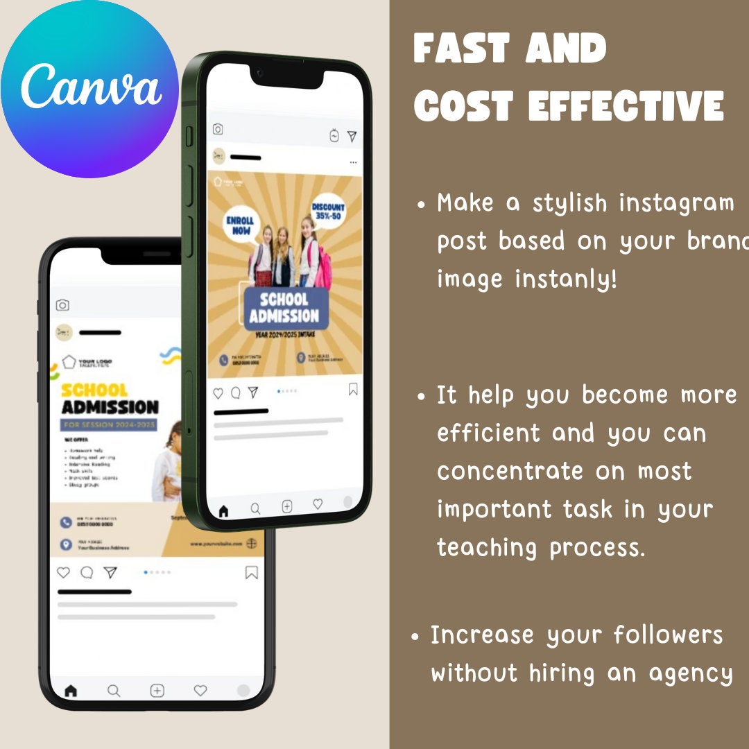 Editable School Education Admission Marketing Instagram Post Template ...