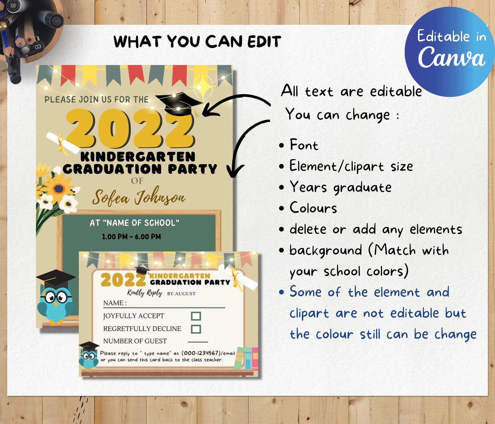 Kindergarten Graduation Invitation Templates, Preschool Graduation ...