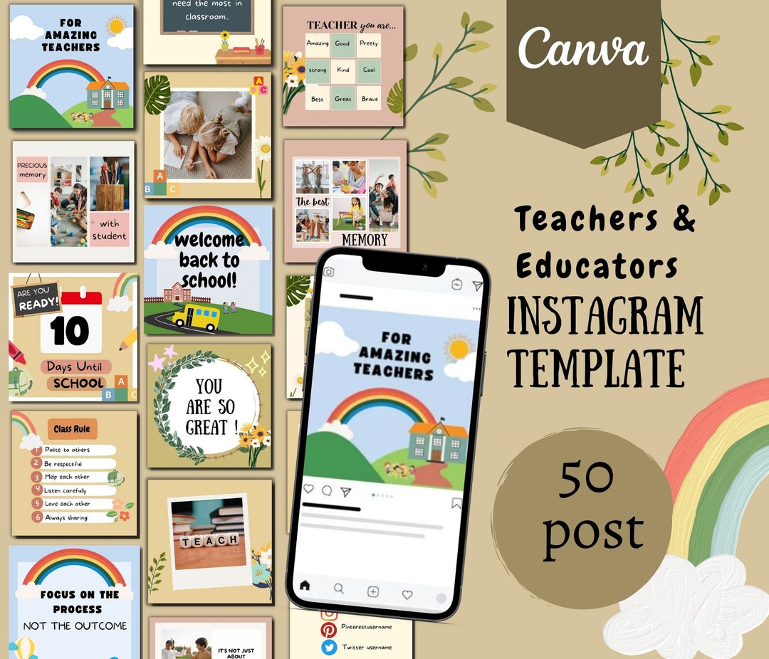 Elementary Teacher Instagram Post, Colorful Kindergarten Teacher Social ...