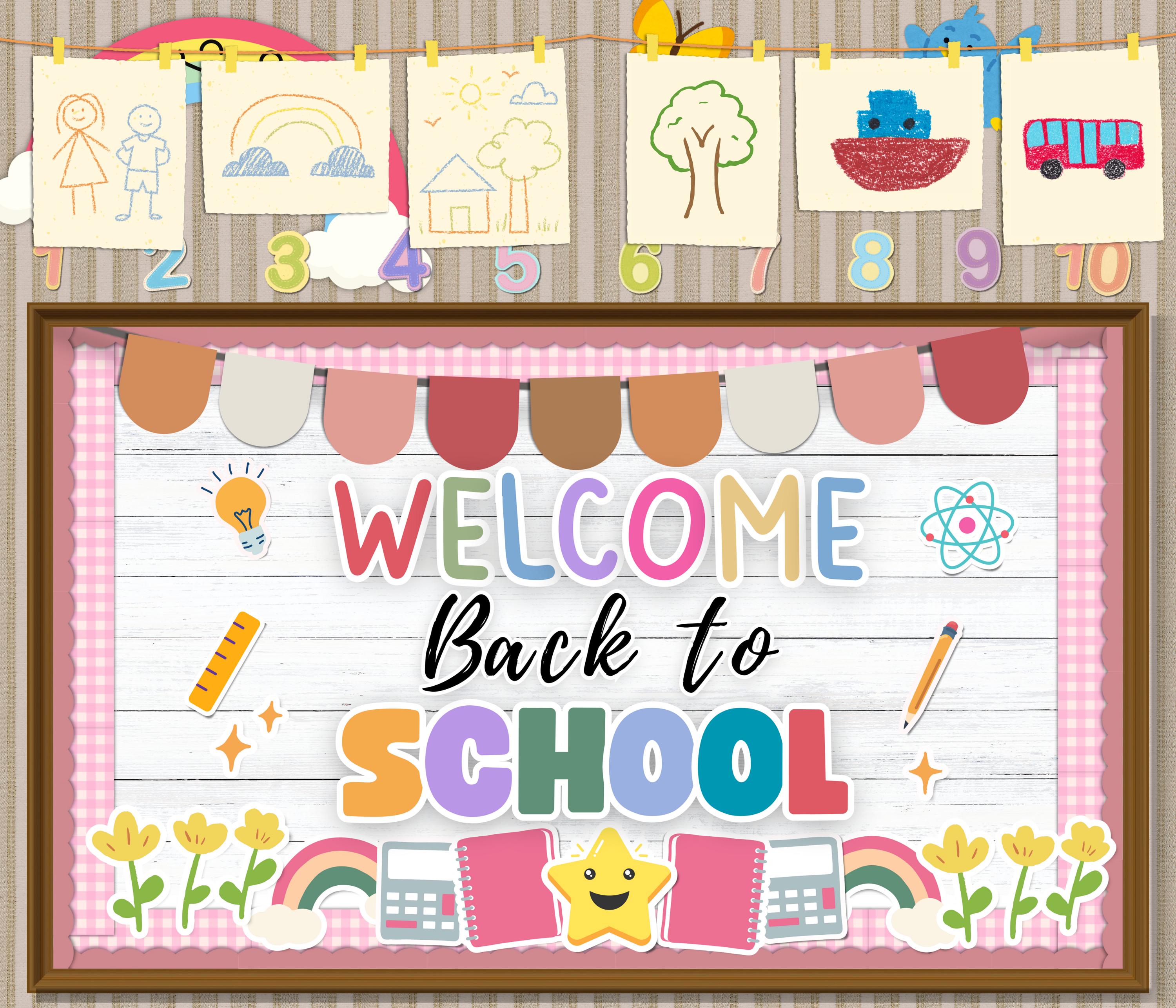 Welcome Back to School Editable Classroom Bulletin Board Kit Cute ...