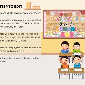 Welcome Back to School Editable Classroom Bulletin Board Kit Cute ...