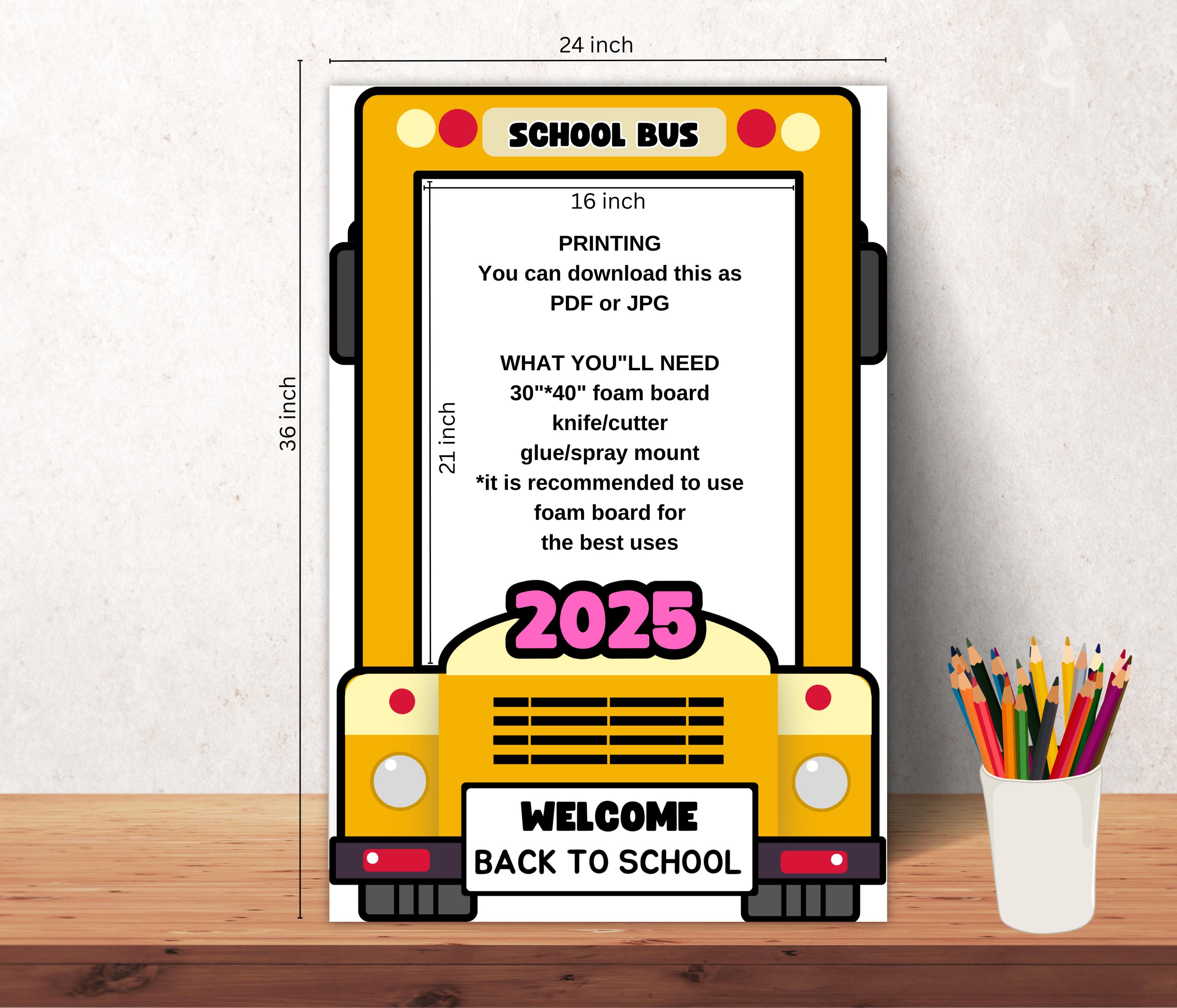 Back to School Photo Frame Editable in Canva, First Day of School Photo ...