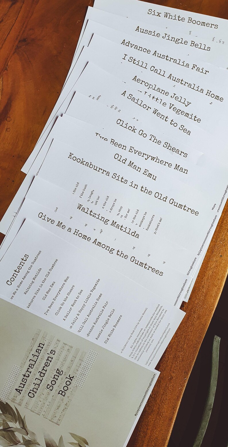 Australian Children's Song Book by PLCTN - Etsy Australia