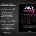 July Availability Calendar, Instagram Story Calendar, Book Now, DIY ...