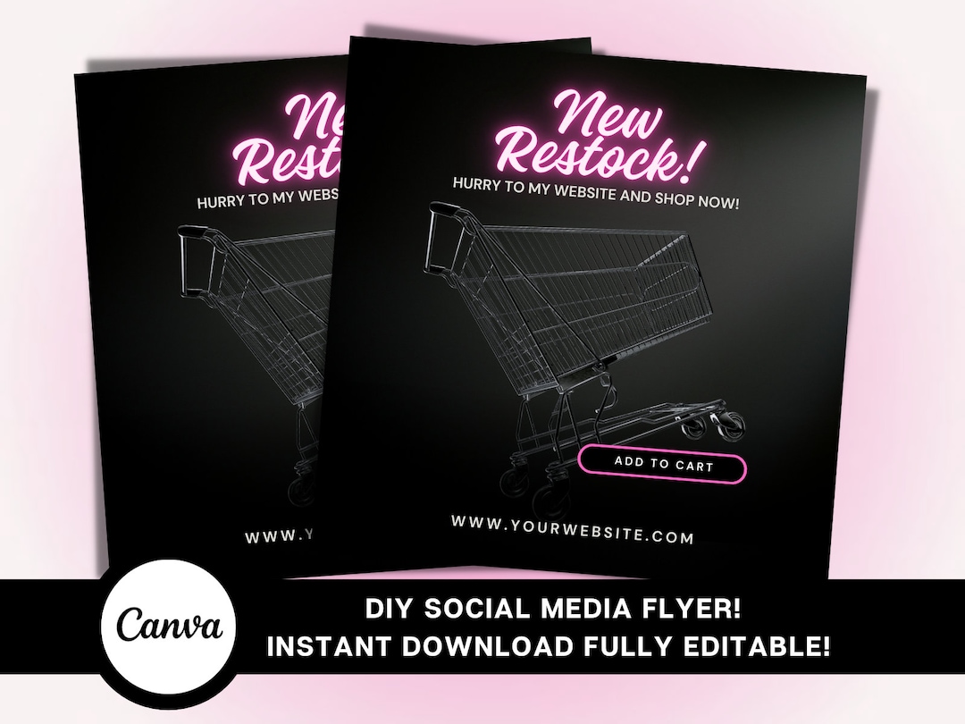 Restock Flyer, Add to Cart Flyer, New Merch, Sale Flyer, Book Now Flyer ...