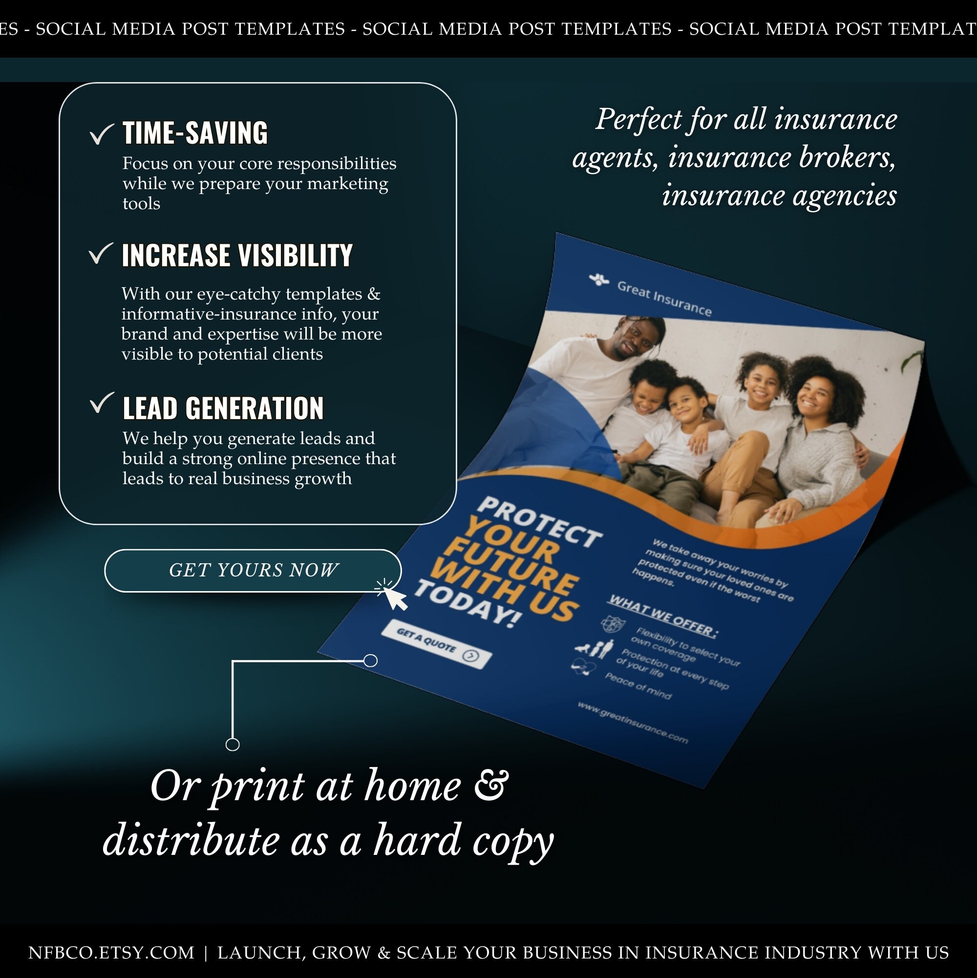 Insurance Agent Marketing Poster, DIY Flyer Template, Insurance Agent ...